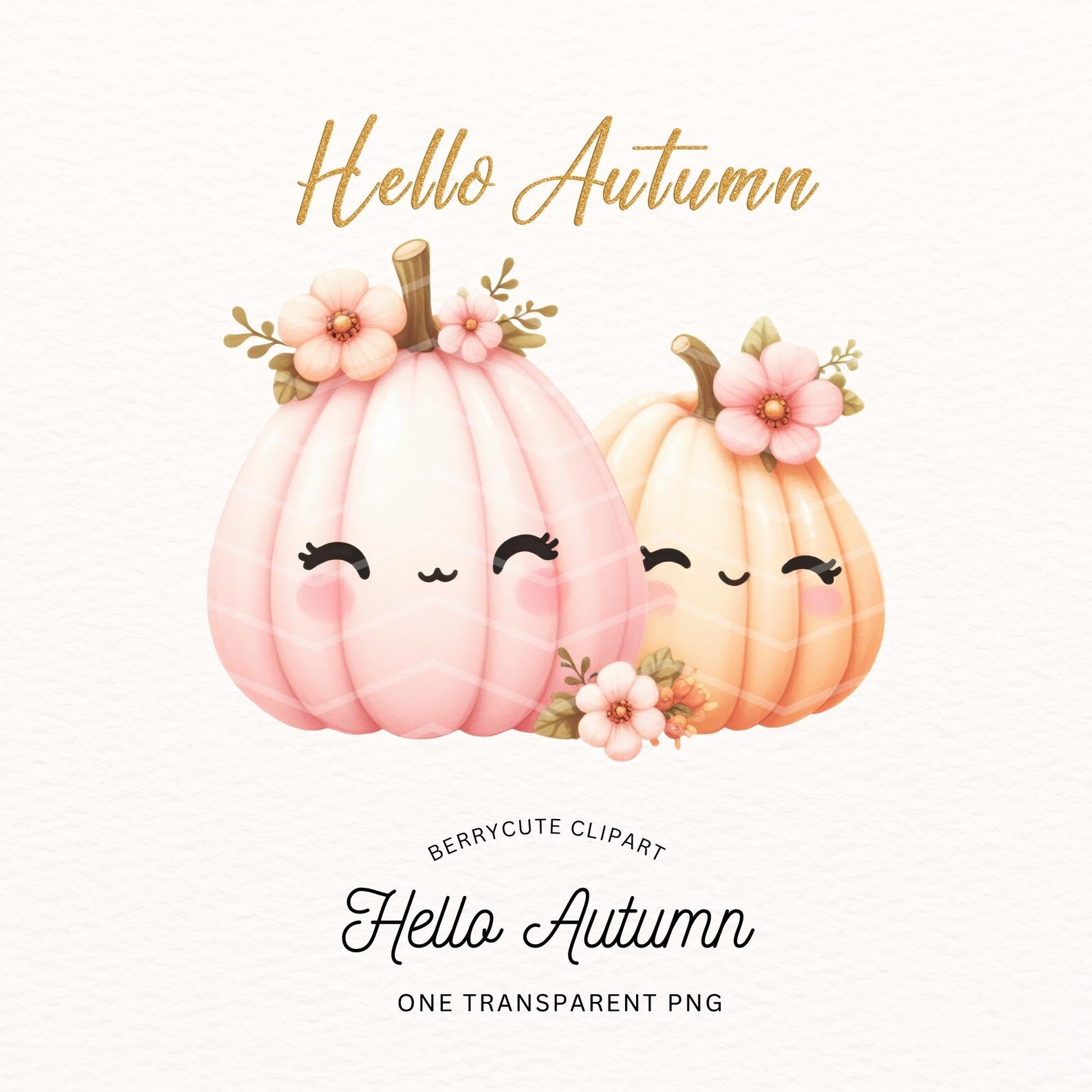Cute Pumpkin Clipart, Kawaii Pumpkin, Autumn Sublimation, Autumn ...