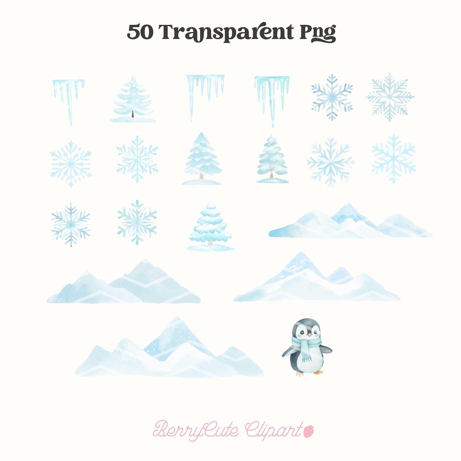 Winter Wonderland Clipart Bundle, Cozy Winter Clipart, Arctic Animal ...