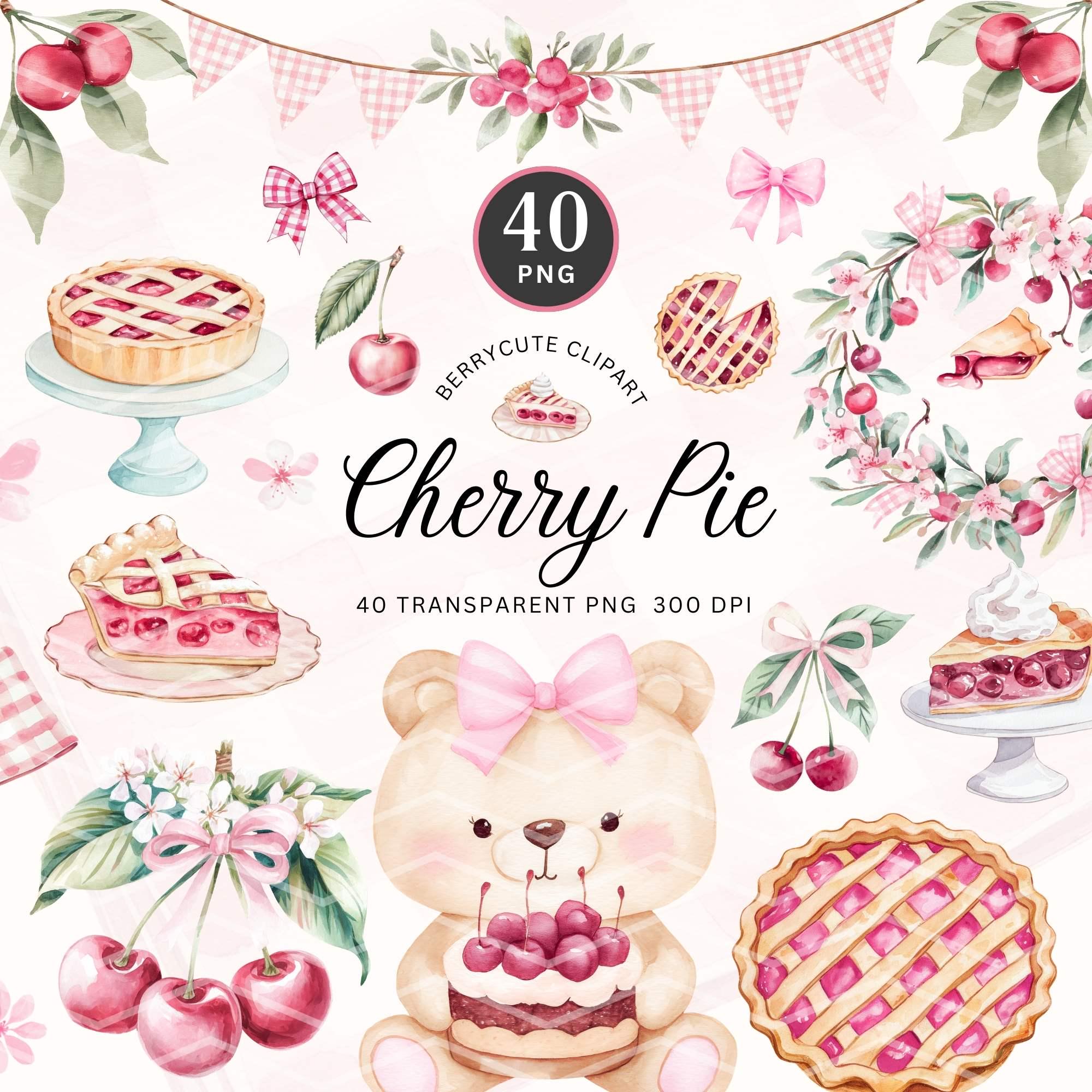 Cherry Pie Clipart, Little Cutie Pie Clipart, Cherry Pie Illustration ...