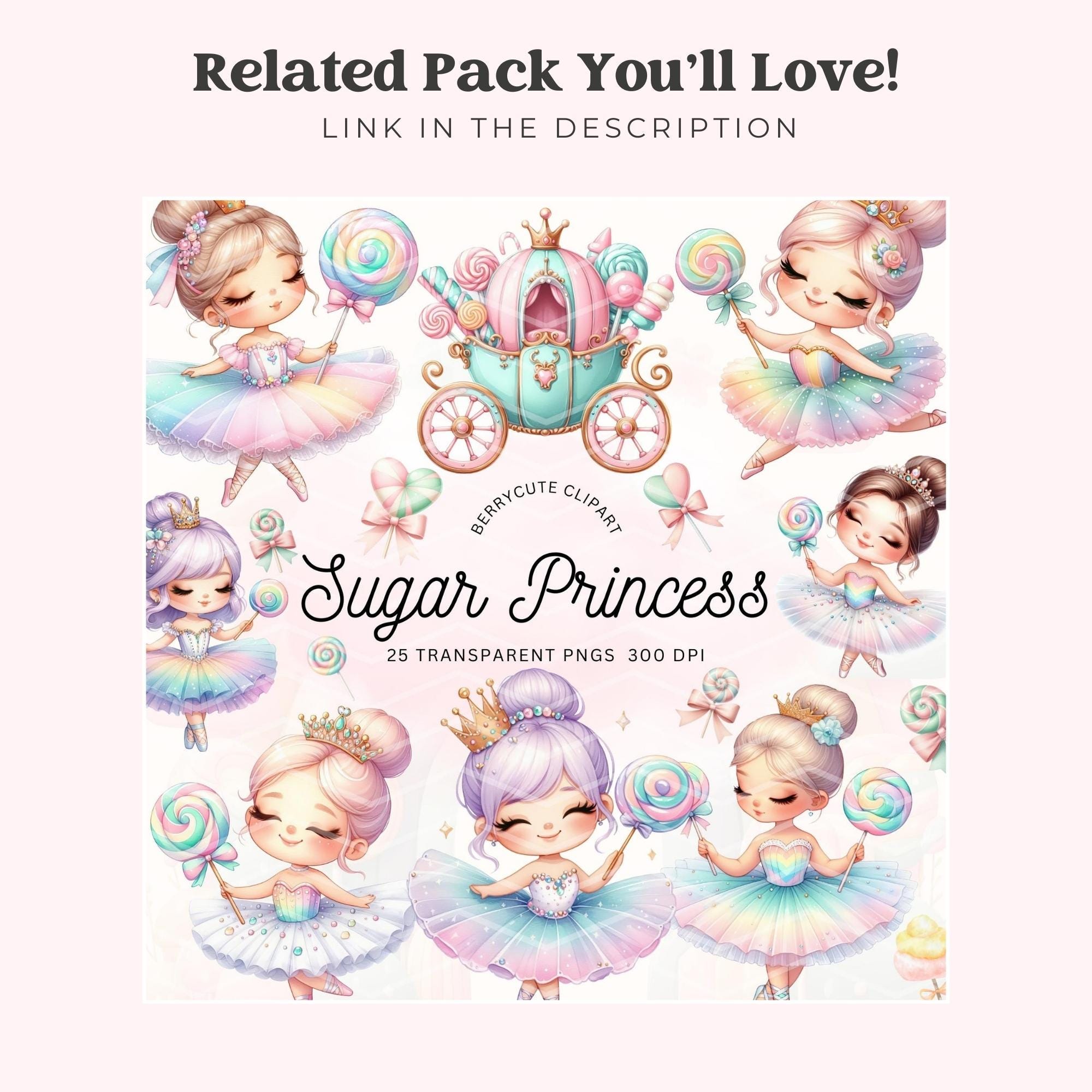 Candyland Clipart Pack, Pastel Candy Land Clipart, Lollipop Clipart ...