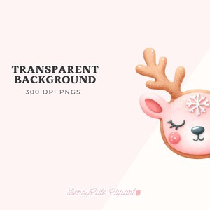 Pastel Gingerbread Clipart Pack, Pink Christmas Clipart, Watercolor ...