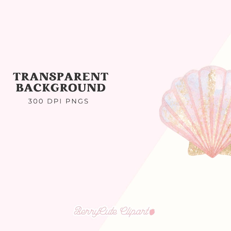 Pink Seashell Clipart Pack, Iridescent Pink Mermaid Shells Png ...
