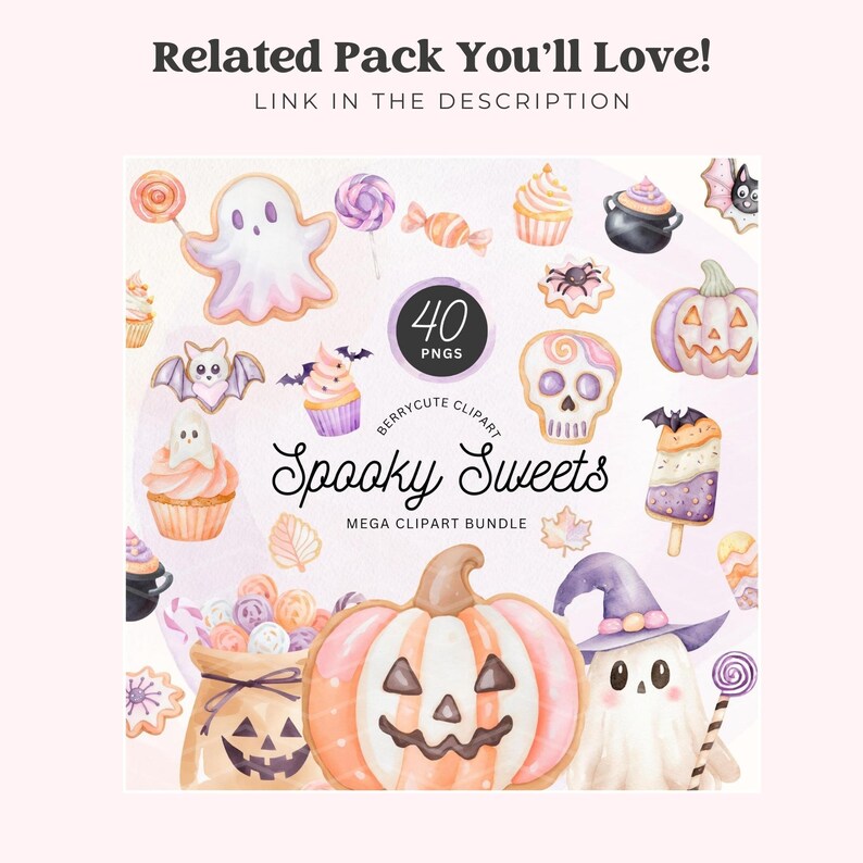 Cute Halloween Clipart Bundle, Cute Halloween Monsters Clipart, Cute ...
