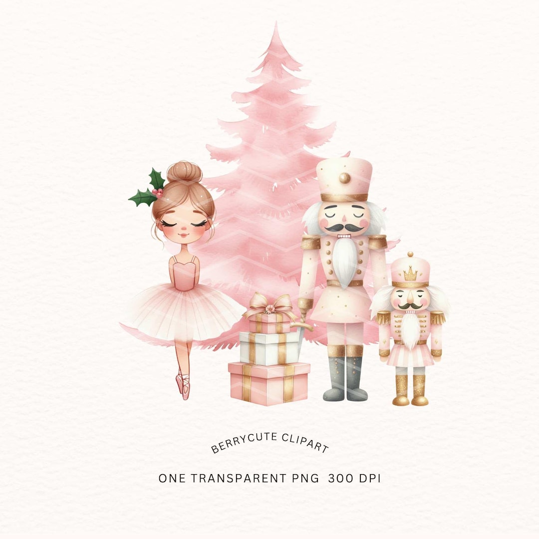 Christmas Pink Nutcracker, Christmas Ballet Clipart, Christmas ...