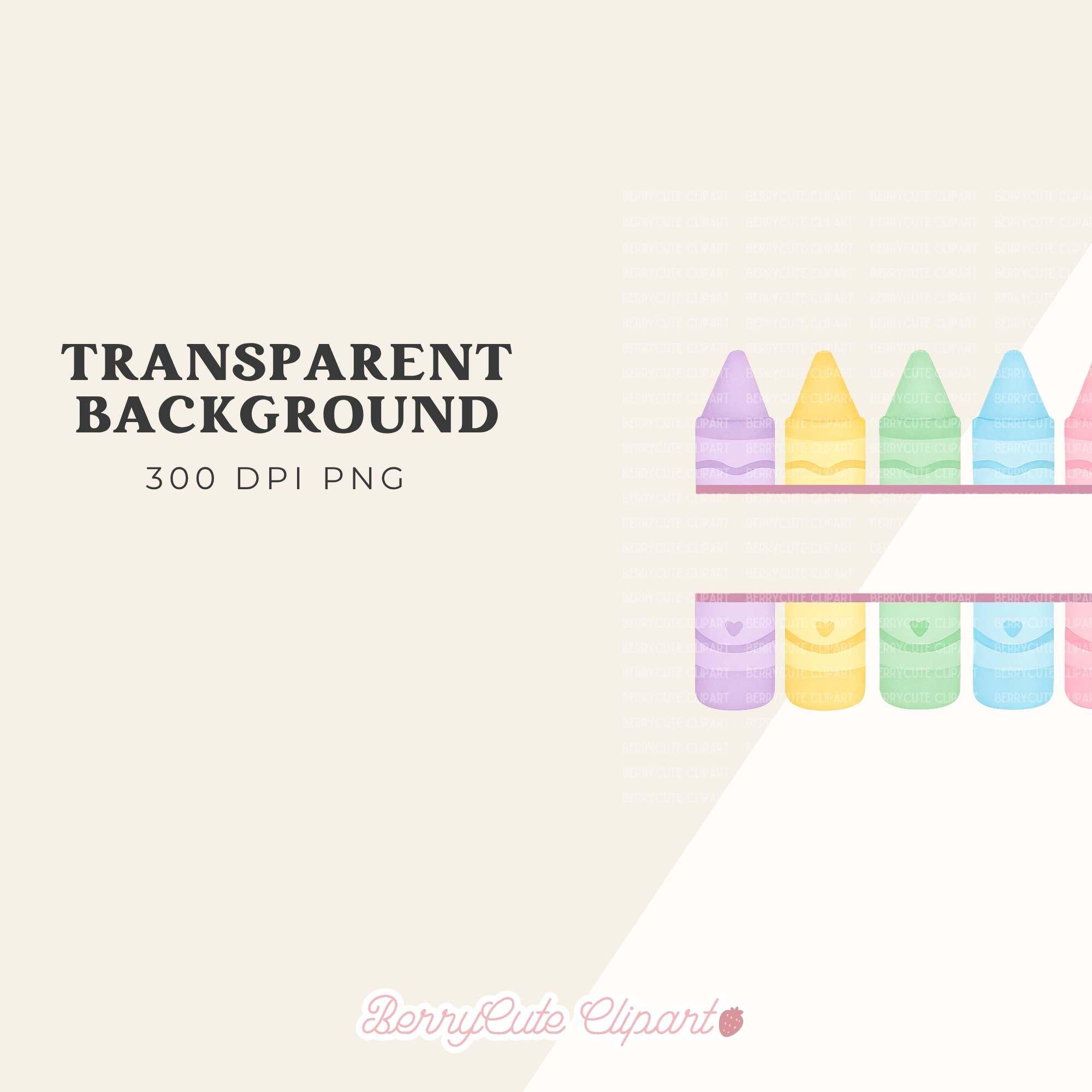 Crayon Clipart, Watercolor Pastel Crayon Frames, Back to School Graphic ...