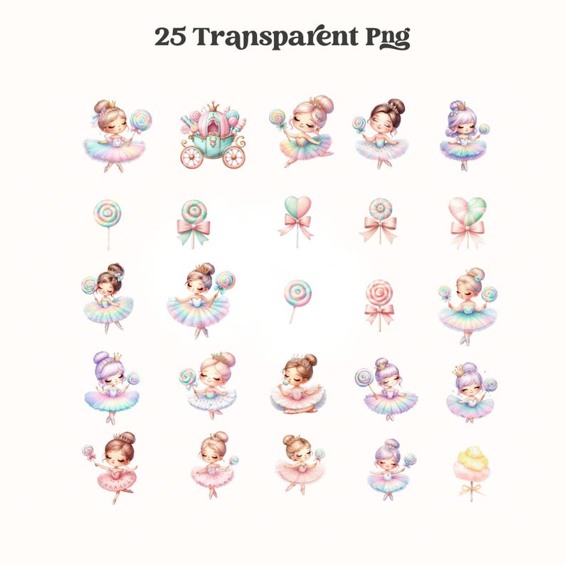 Candy Princess Clipart Pack, Little Princess Clipart, Princess Carriage ...