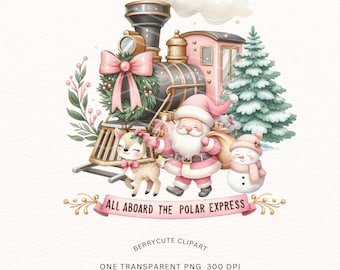 Polar Express Clipart, Christmas Train Clipart, Blue Train PNG ...