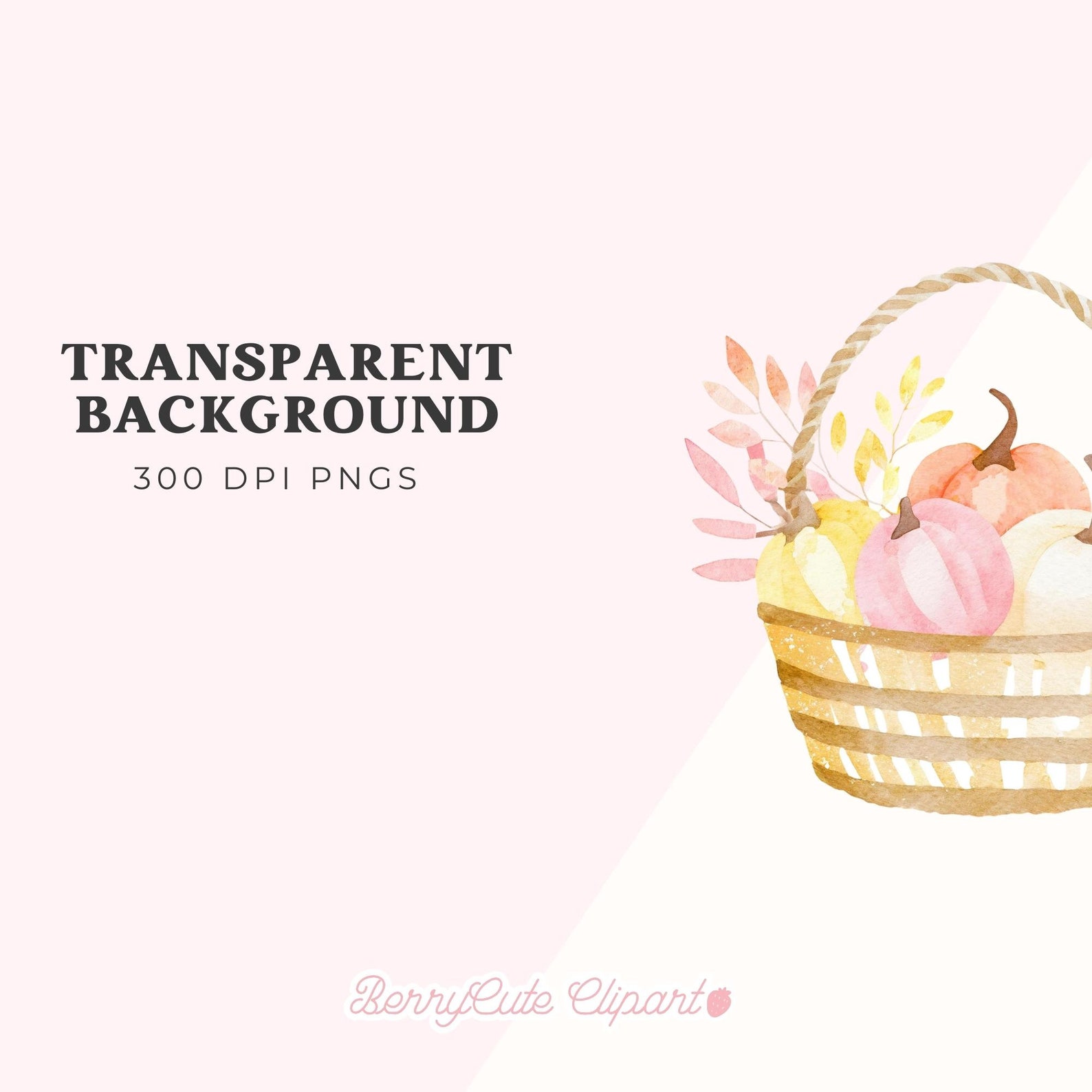 Autumn Harvest Basket Clipart Pack, Harvest Clipart, Pumpkin Clipart ...