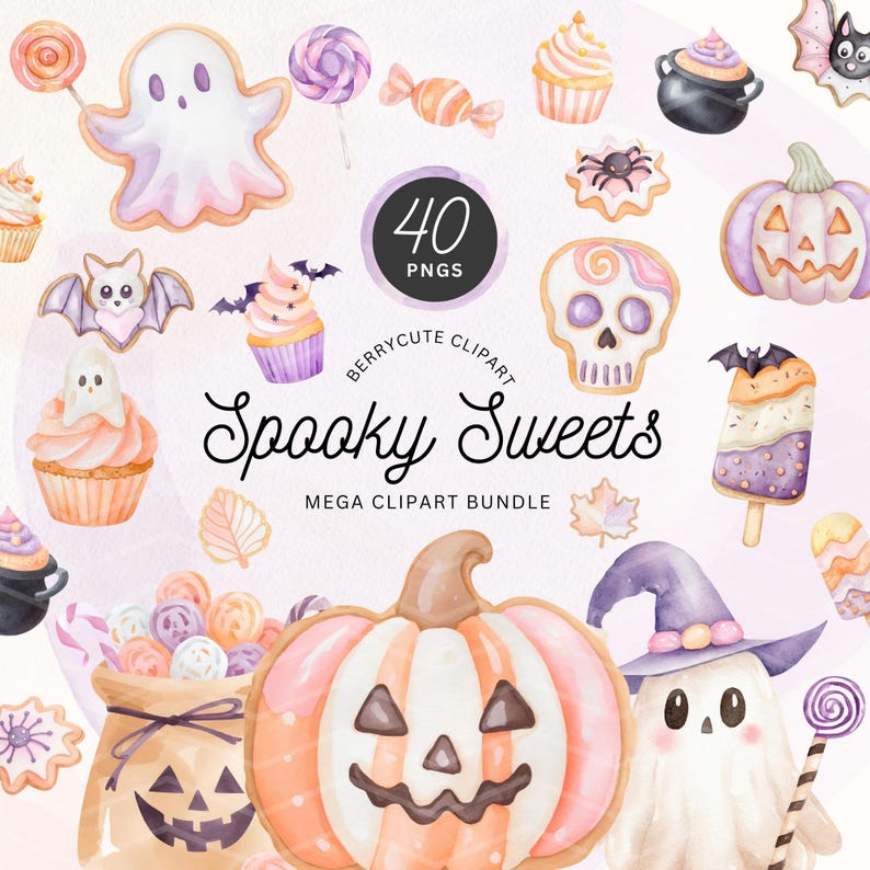 Halloween Sweets Clipart Bundle, Halloween Candy Clipart, Trick or ...