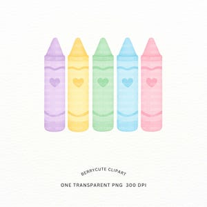 Crayon Clipart, Back to School Graphic, Cute School Supplies, Classroom ...