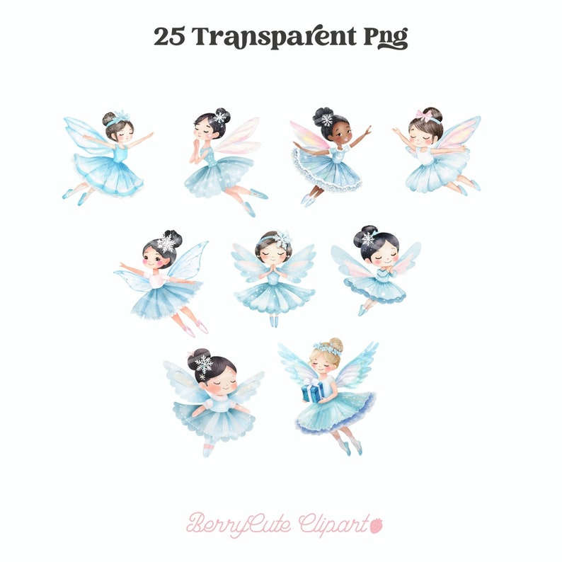Winter Fairy Clipart Pack, Winter Forest, Fantasy Clipart, Winter ...