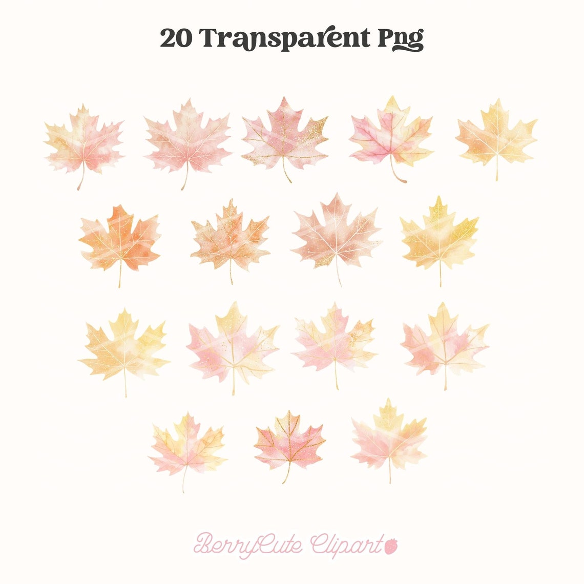 Maple Leaf Clipart Pack, Fall Leaves Png, Fall Clipart, Falling Fall ...