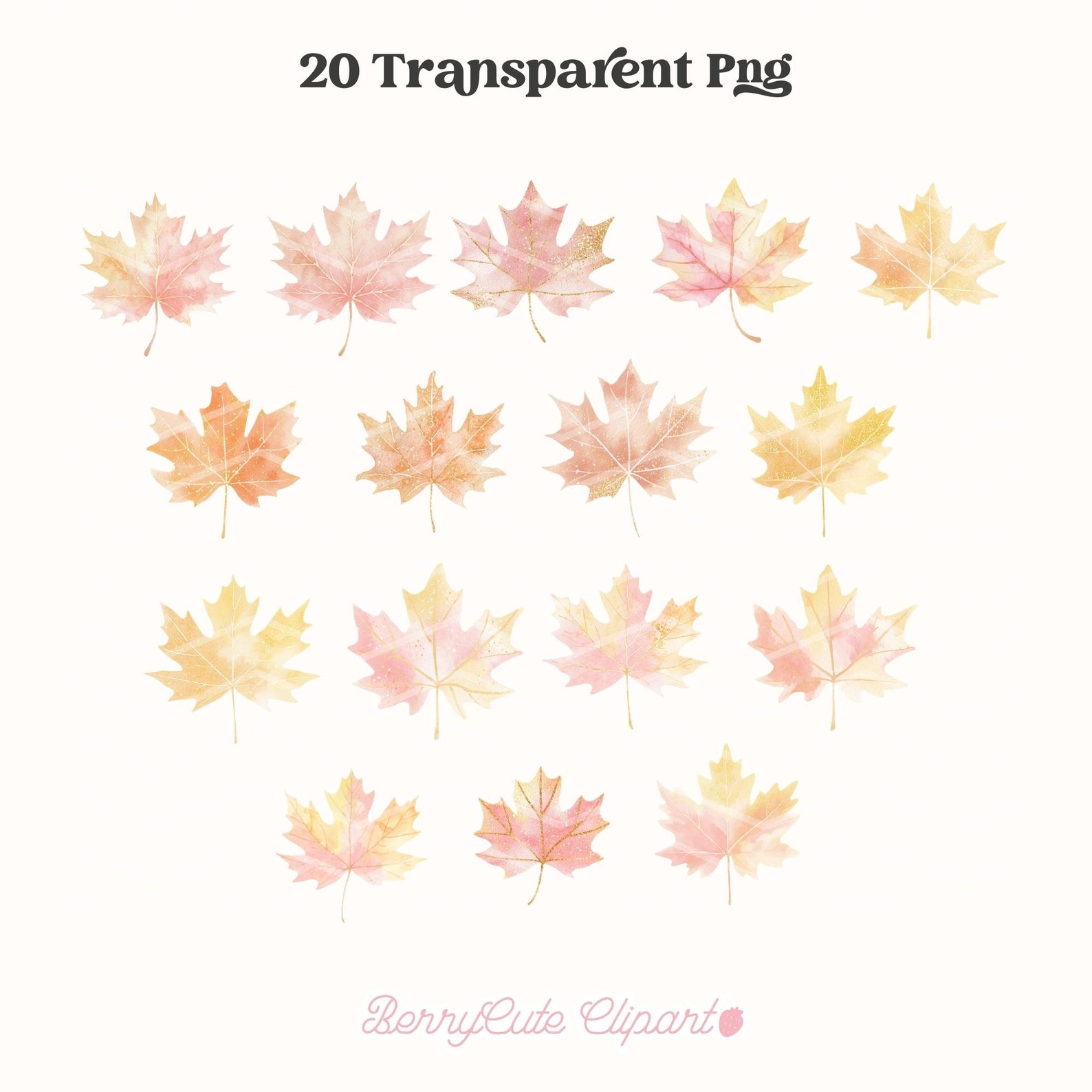 Maple Leaf Clipart Pack, Fall Leaves Png, Fall Clipart, Falling Fall ...