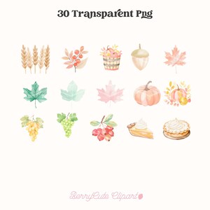 Thanksgiving Day Clipart Pack, Autumn Fall Clipart Thanksgiving Set ...