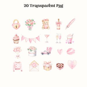 Pink Valentine Clipart Pack, Cute Valentine Graphics, Teddy Bears ...