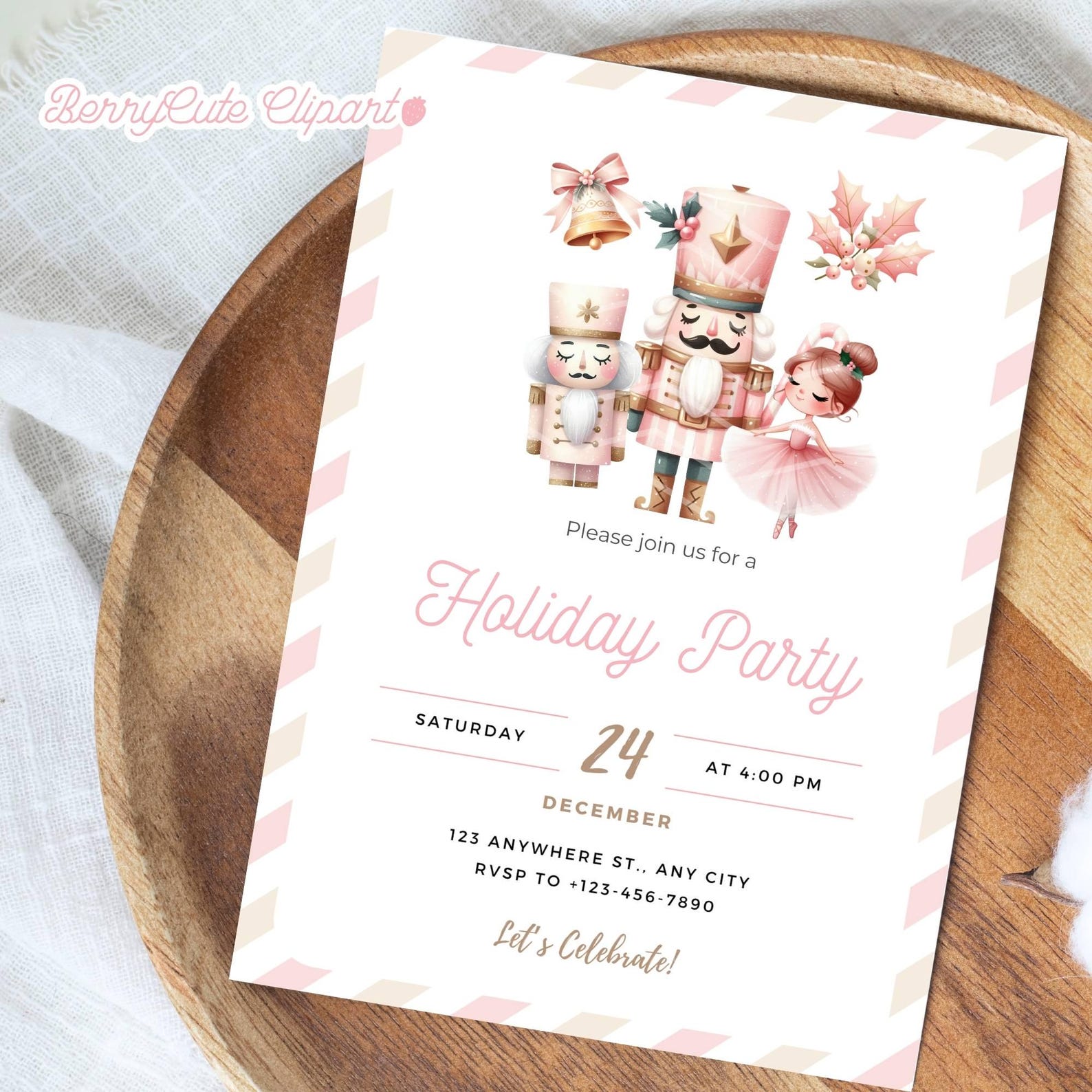 Nutcracker Ballet Clipart Pack, Pink Nutcracker Clipart, Pink Christmas ...