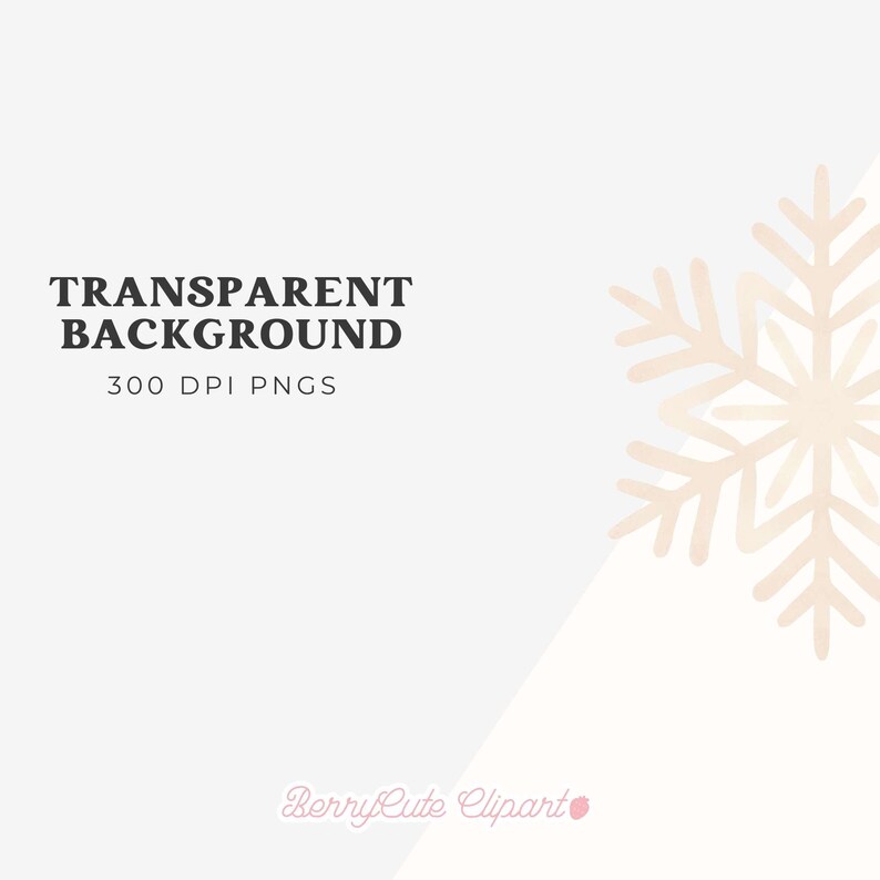 Watercolor Snowflake Clipart Pack, Beige Snowflake Clipart, Boho Winter ...