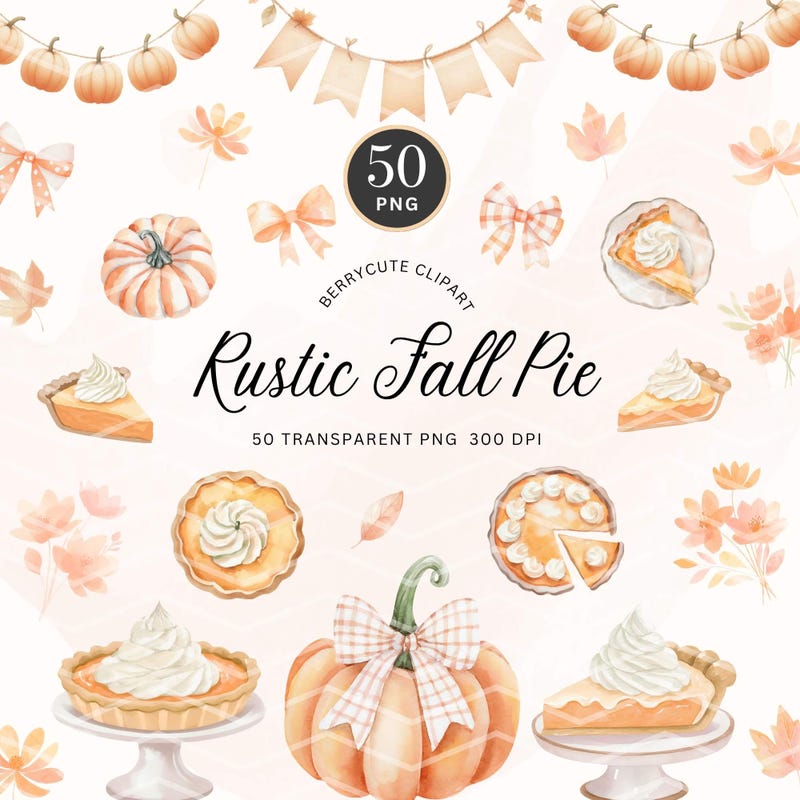 Pumpkin Pie Clipart - Etsy