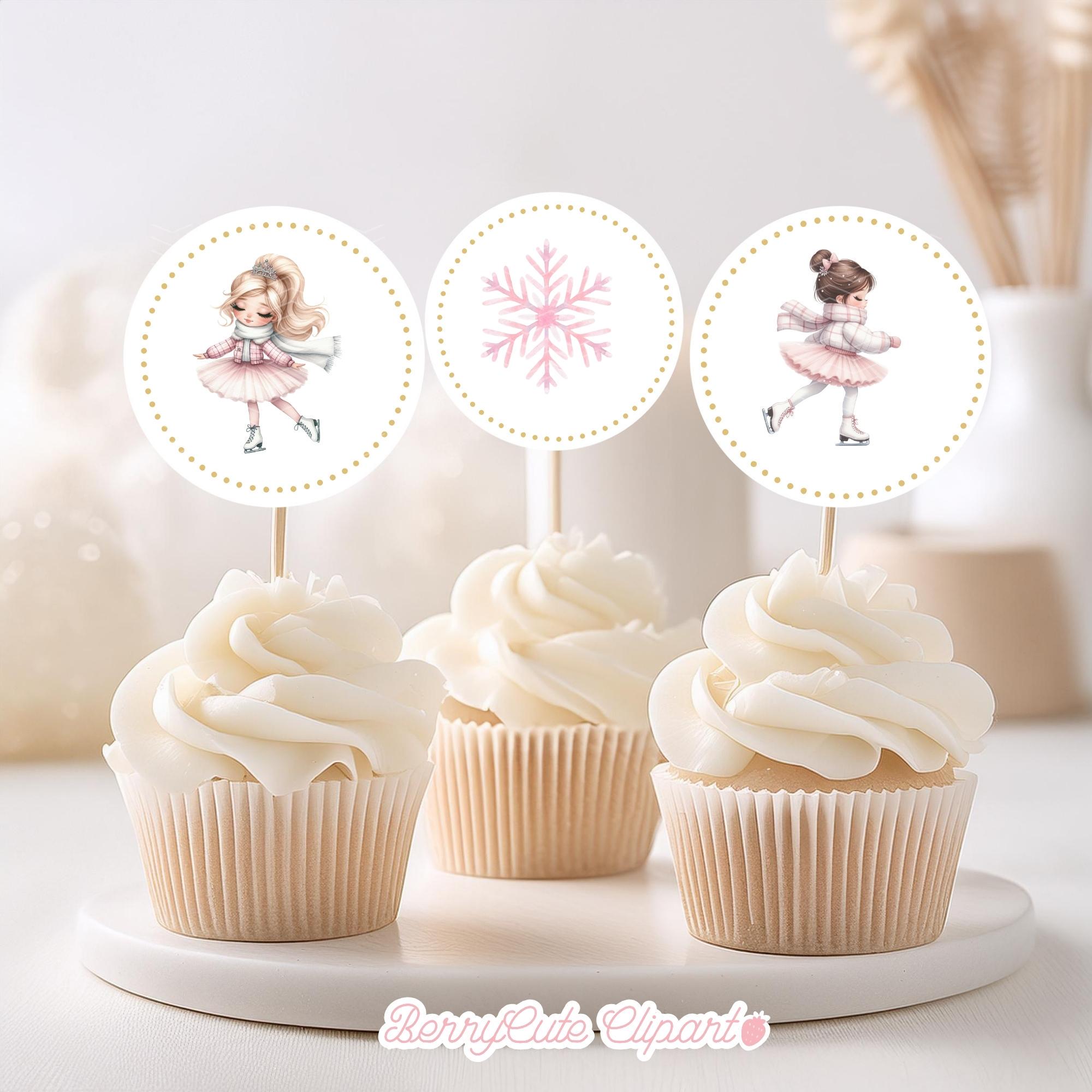 Pink Ice Skating Princess Clipart, Christmas Ballerina Clipart, Ice ...