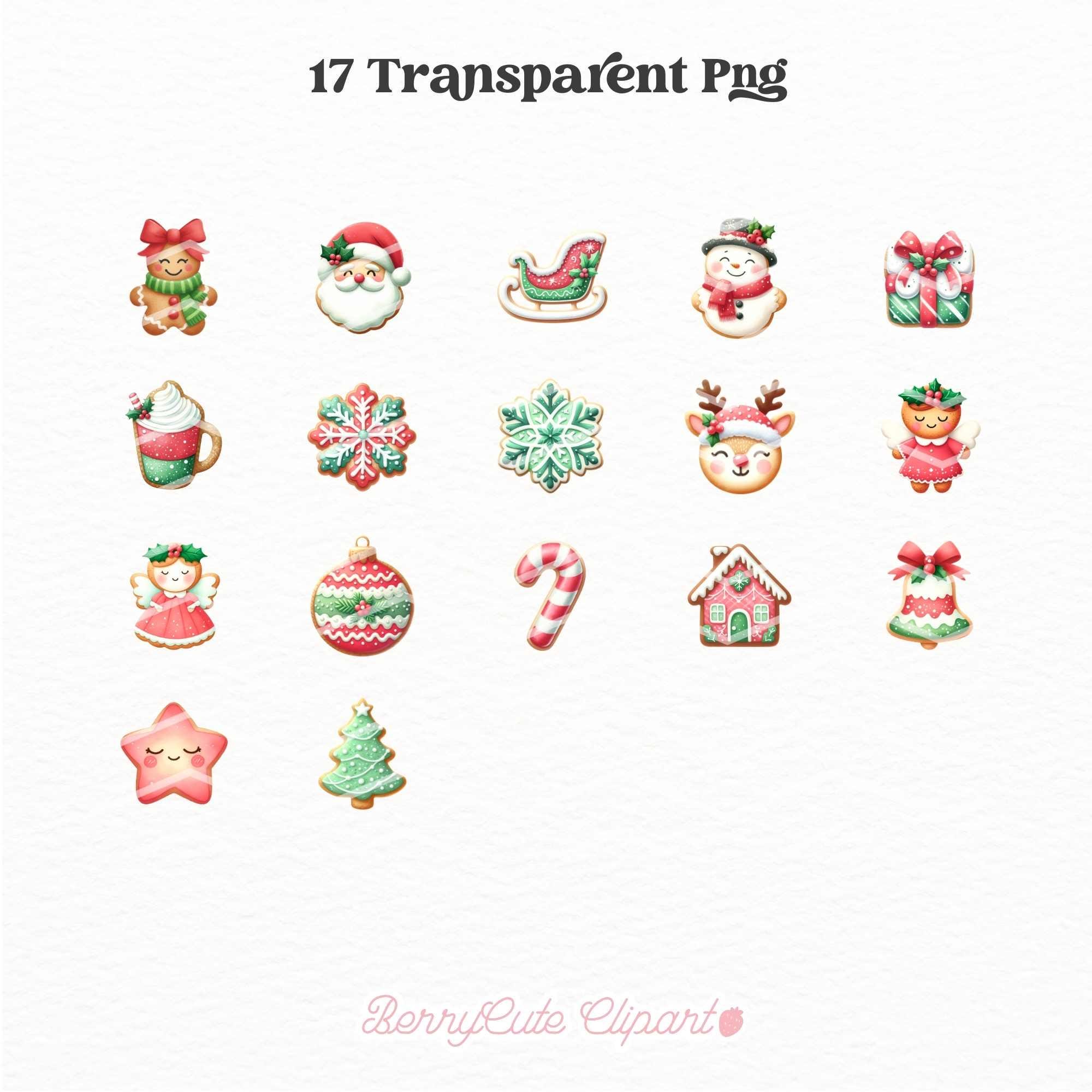 Christmas Gingerbread Clipart Pack, Festive Christmas Clipart ...
