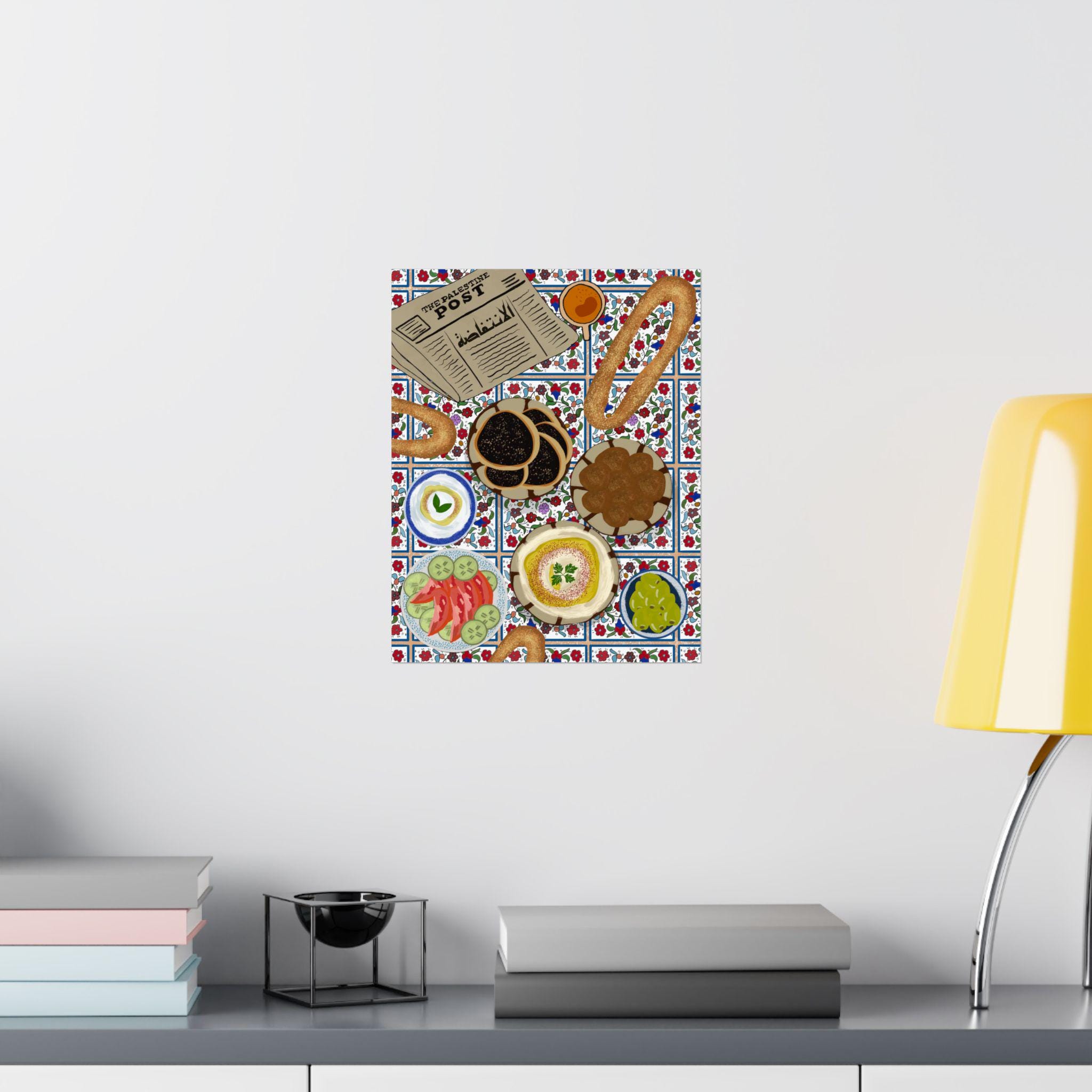 Palestinian Breakfast Poster Art Print Palestinian Art - Etsy