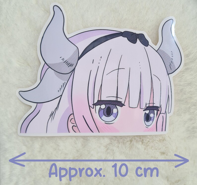 Cute Anime Girl Car Sticker // Kanna Kamui Car Peeker Sticker - Etsy