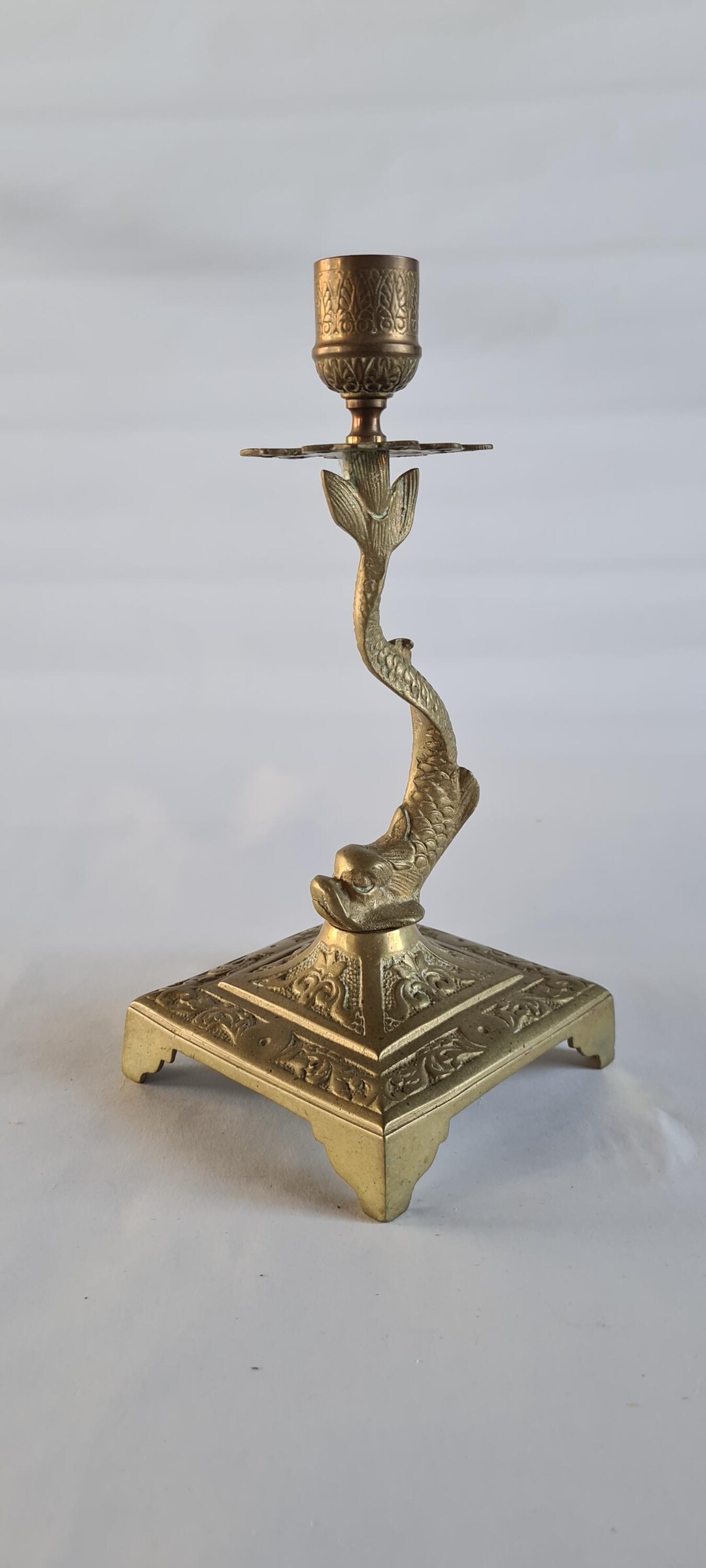 Bronze Dolphin Candlestick - Vintage Fish Candle Holder - Etsy