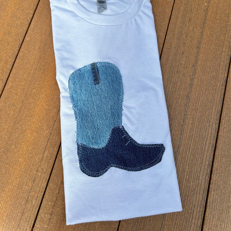 Cowboy Boot Patchwork T-shirt Jean Cowboy Boot Shirt Western Shirt ...