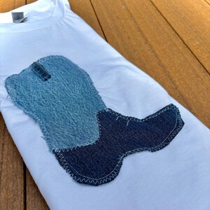 Cowboy Boot Patchwork T-shirt Jean Cowboy Boot Shirt Western Shirt ...