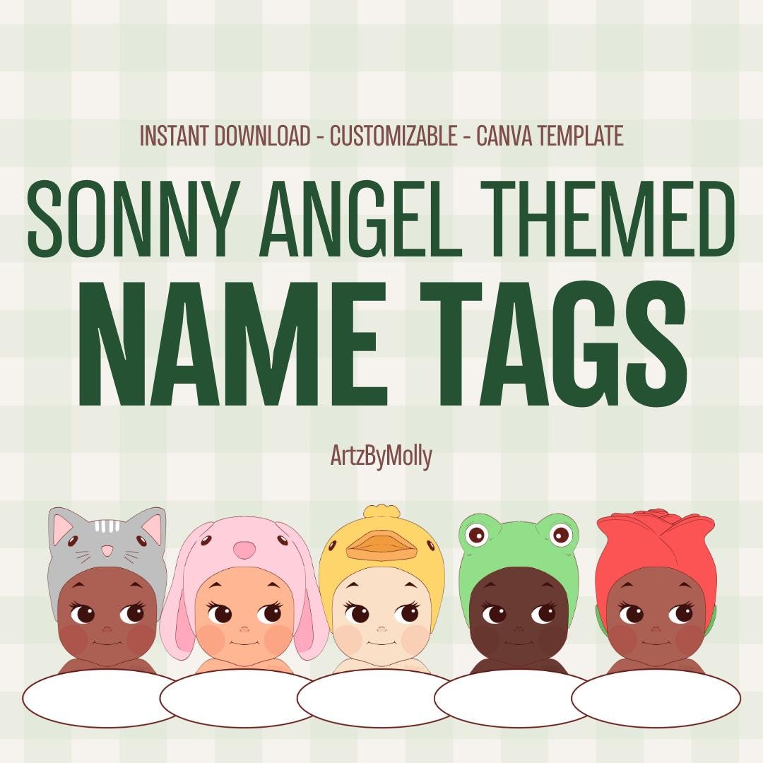 BRAND NEW Sonny Angel Themed Name Tags Door Dec - Etsy