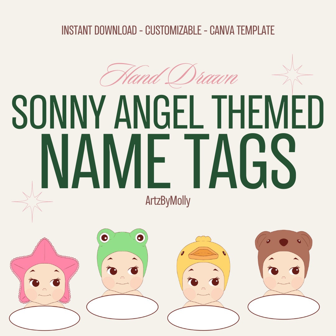 Sonny Angel Themed Name Tags Door Dec - Etsy