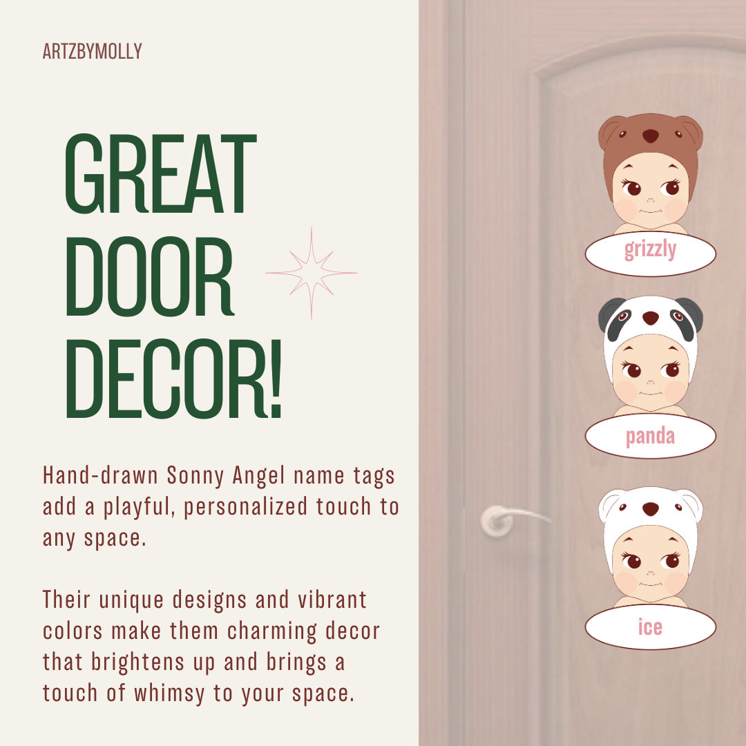 Sonny Angel Themed Name Tags Door Dec - Etsy