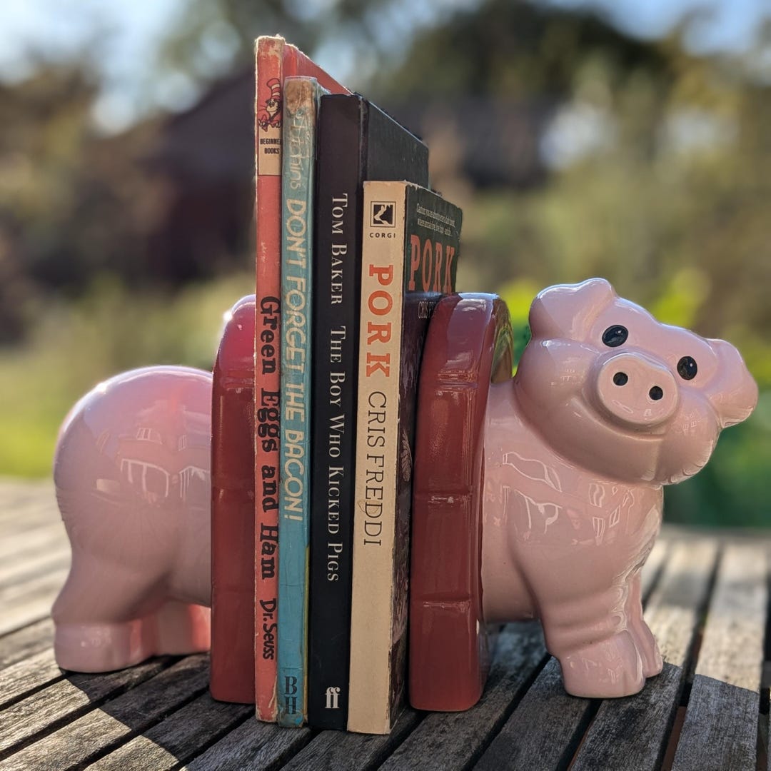 Ceramic Pig Bookends From the 1980s. Must Have for Pig Lovers. Keep ...