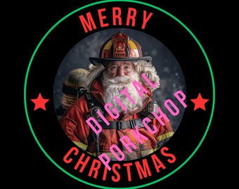 Digital Download Fire Fighter Dressed as Santa Christmas Png - Etsy