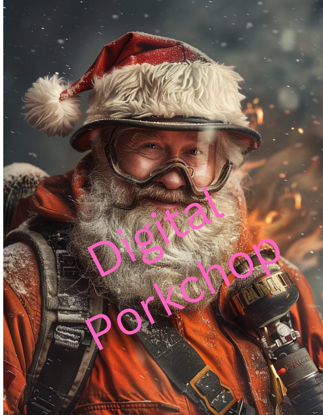 Digital Download Fire Fighter Dressed as Santa Christmas Png - Etsy
