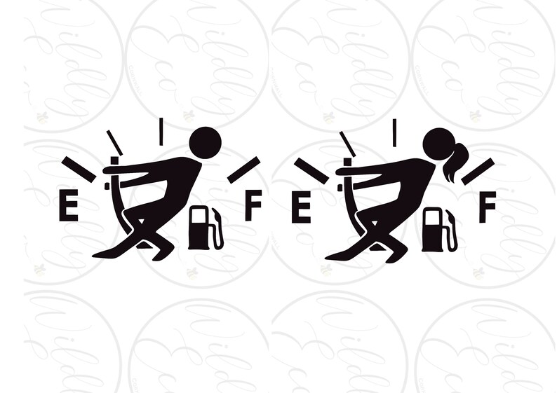 Empty Fuel Tank Two Png Files Funny Empty Gas Tank Decal Cricut Cut ...