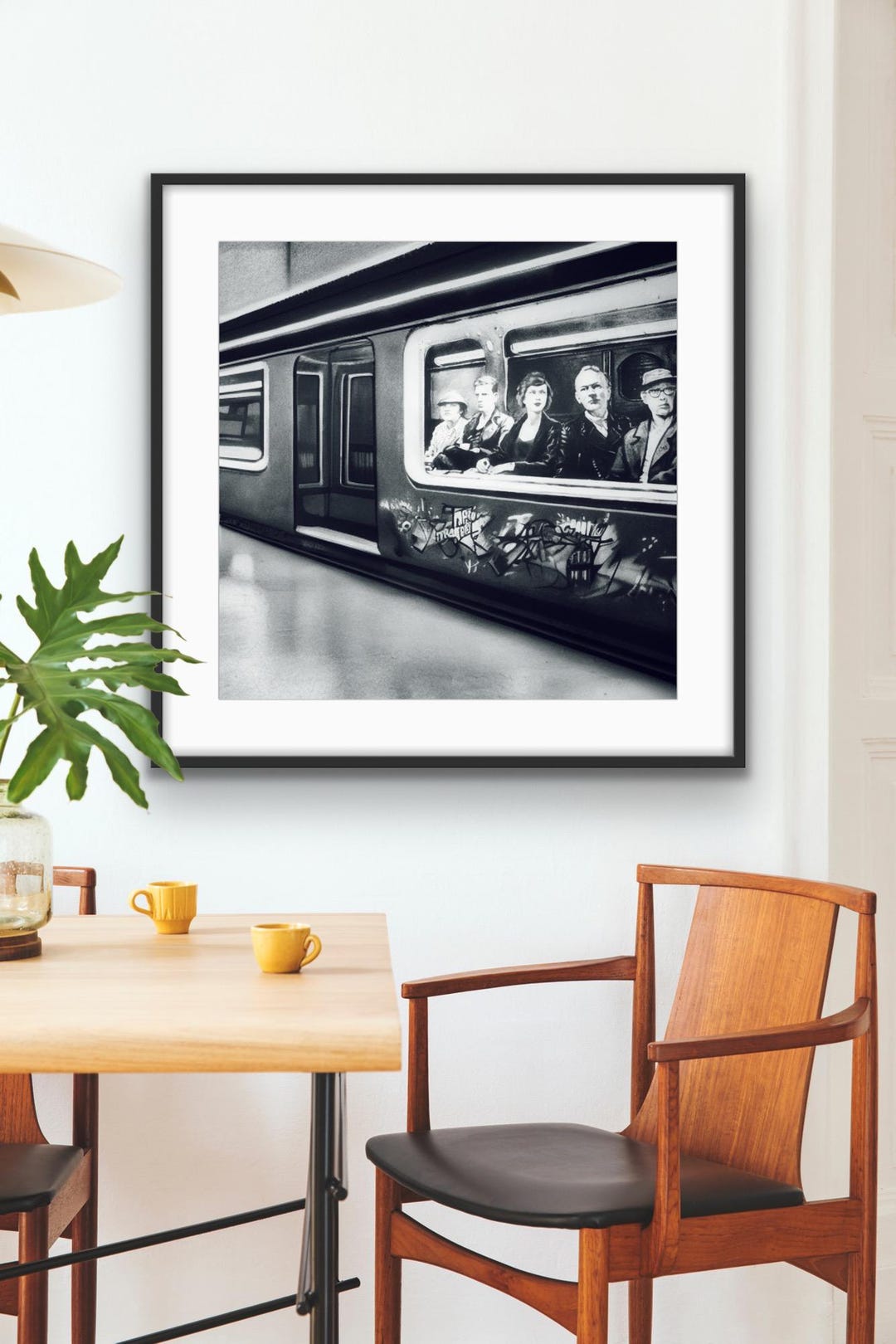 Retro Subway Wall Art, Vintage Style Subway Printable Poster, Black ...