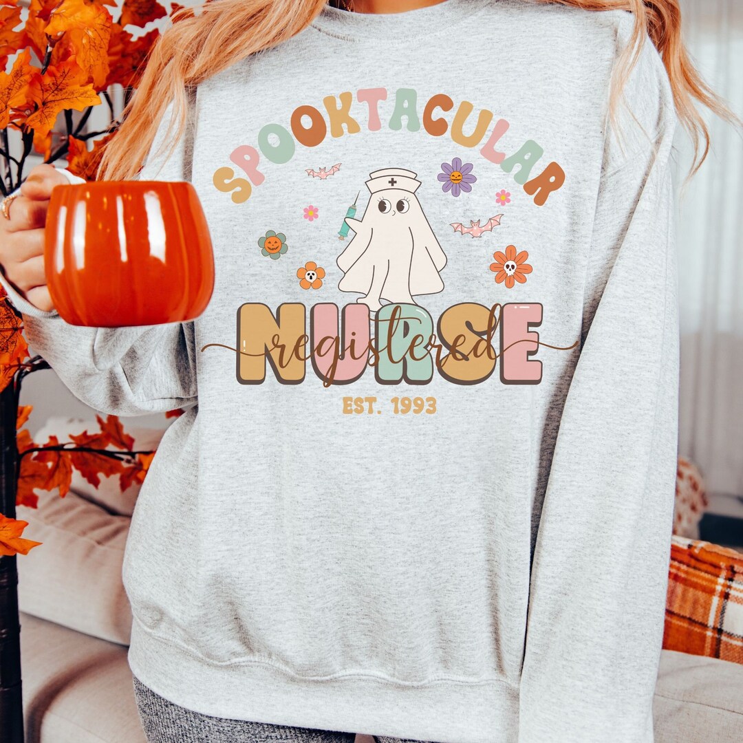 Custom Nurse Sweatshirt, Custom Date, Custom Profession, Halloween ...