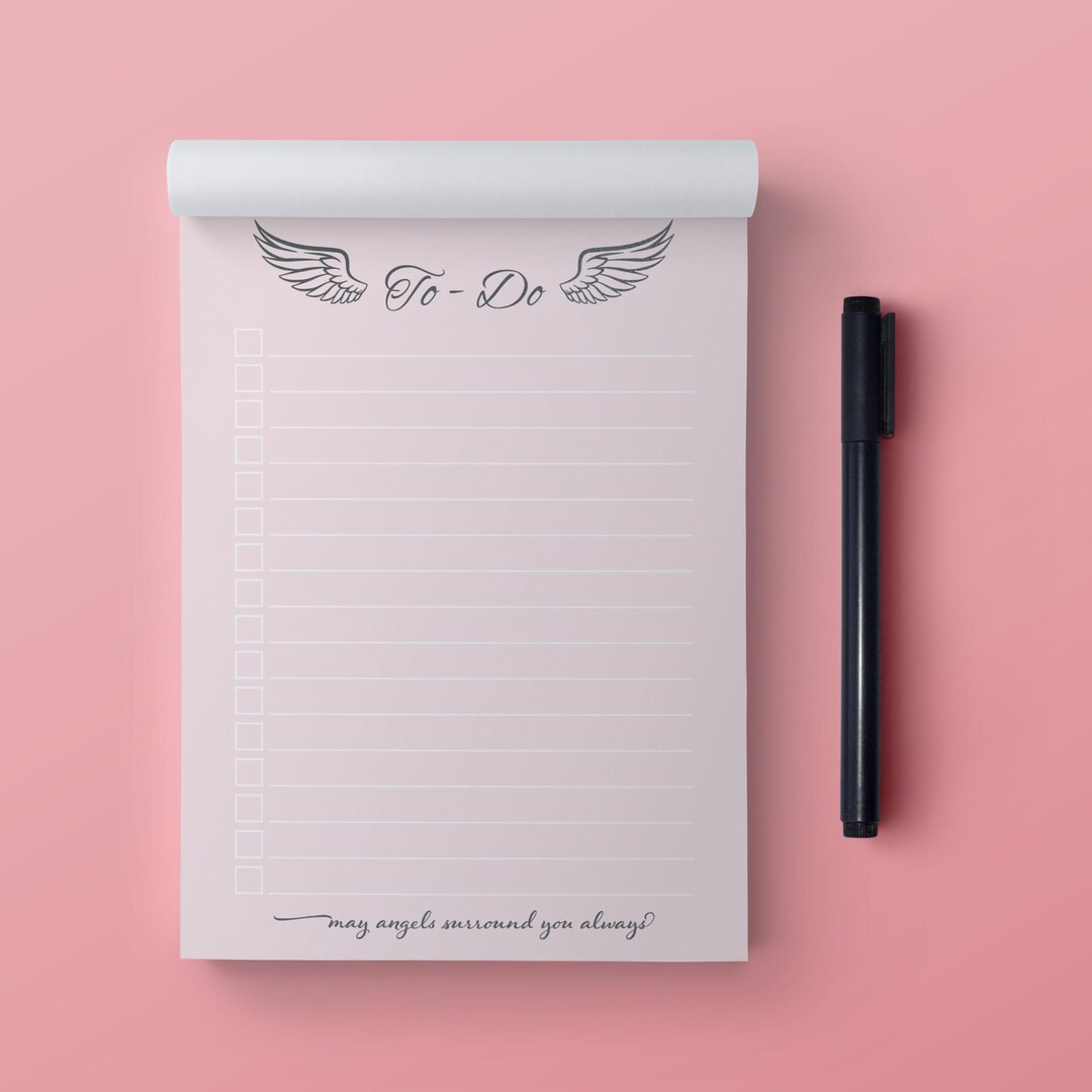 Angel Notepad To-do Checklist Christian Stationary to Do List Get ...