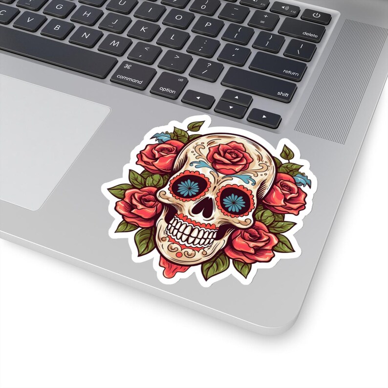 Sugar Skull Sticker Day of the Dead Design, Vibrant Calavera Skull ...