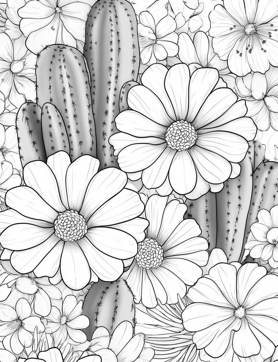 16 Cactus & Succulent Coloring Pages - Printable Adult Coloring Sheets ...
