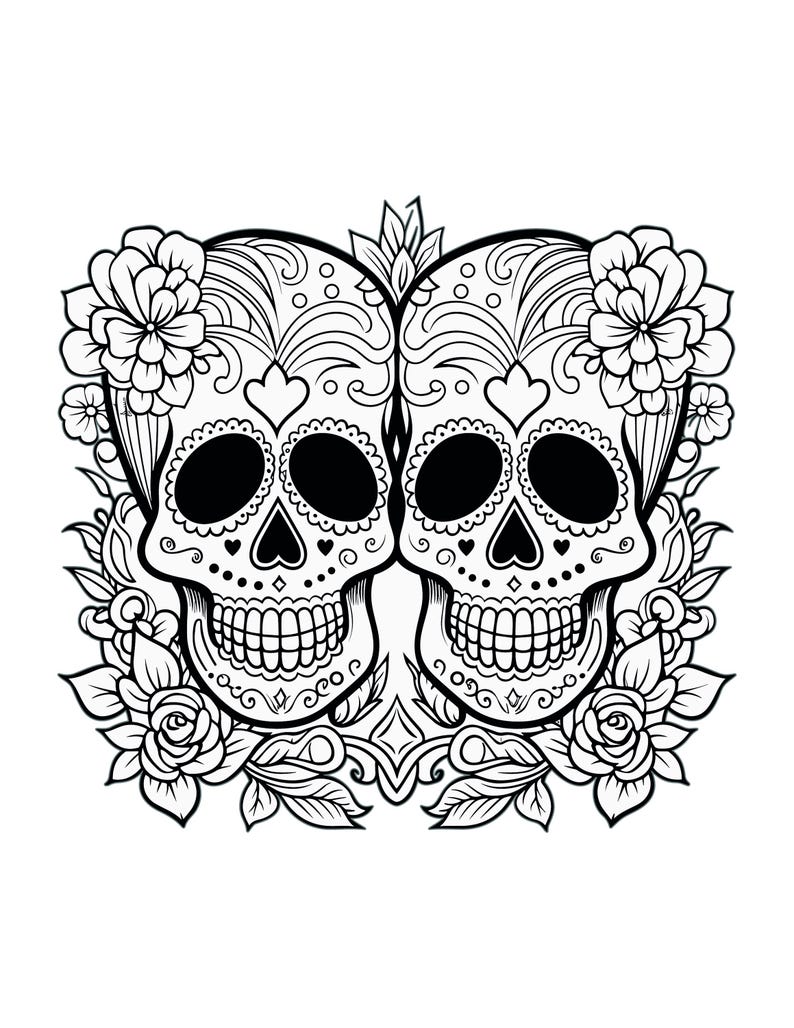 15 Printable Sugar Skull Coloring Pages | Día De Los Muertos Digital ...