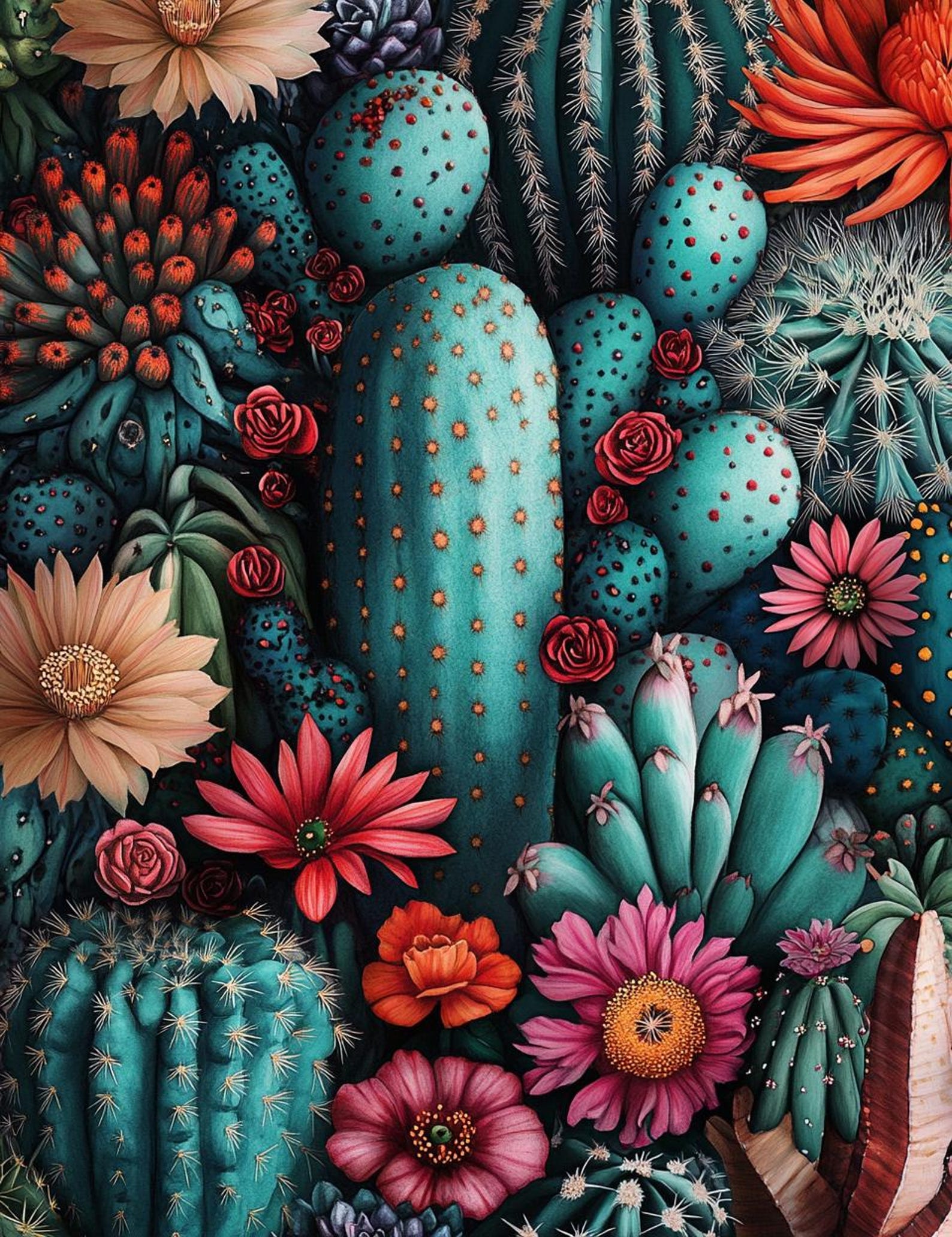 16 Cactus & Succulent Coloring Pages - Printable Adult Coloring Sheets ...