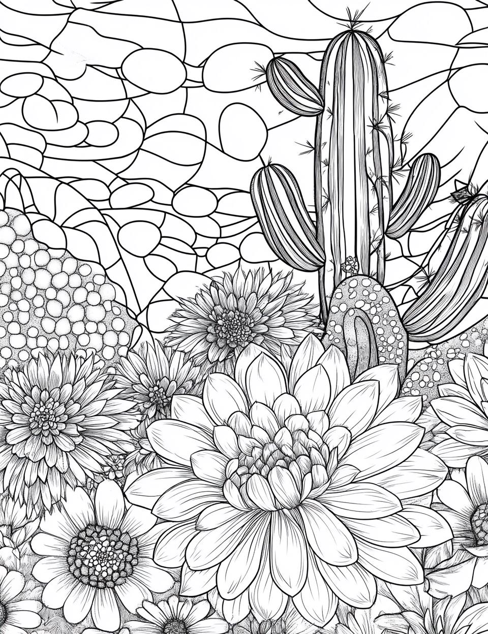 16 Cactus & Succulent Coloring Pages - Printable Adult Coloring Sheets ...