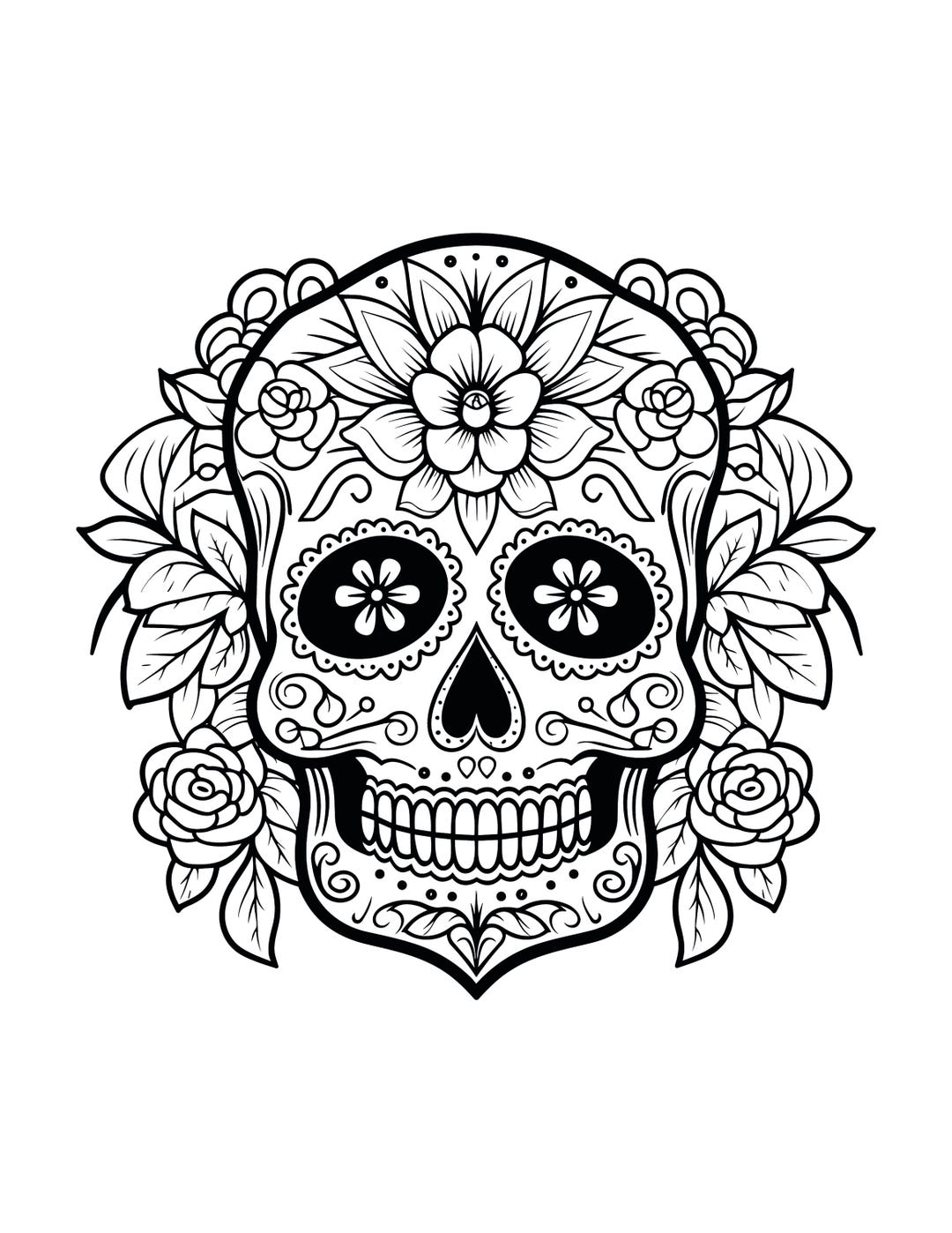 15 Printable Sugar Skull Coloring Pages | Día De Los Muertos Digital ...