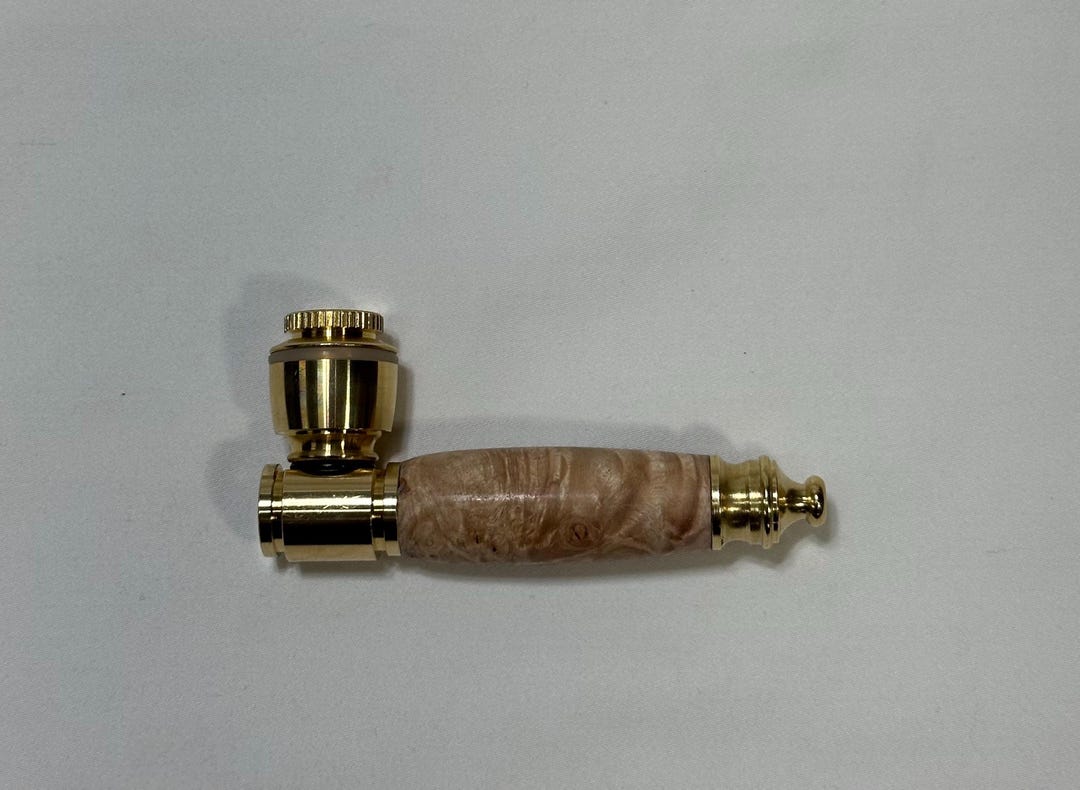 Maple Burl Pipe With Brass Hardware - Etsy