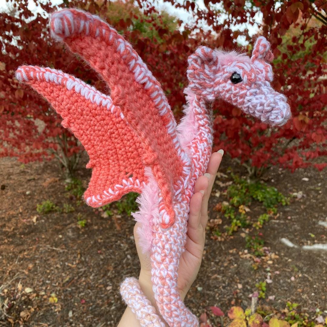 Pink Gradient Dragon, Wearable Dragon - Etsy