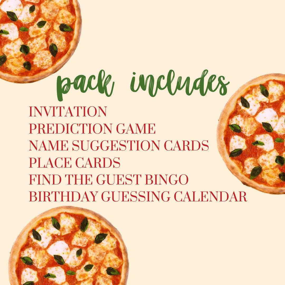 Pizza Themed Baby Shower Bundle - Canva Templates - Etsy