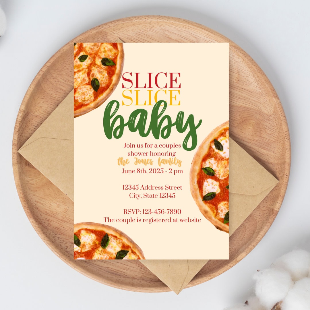 Pizza Themed Baby Shower Bundle - Canva Templates - Etsy