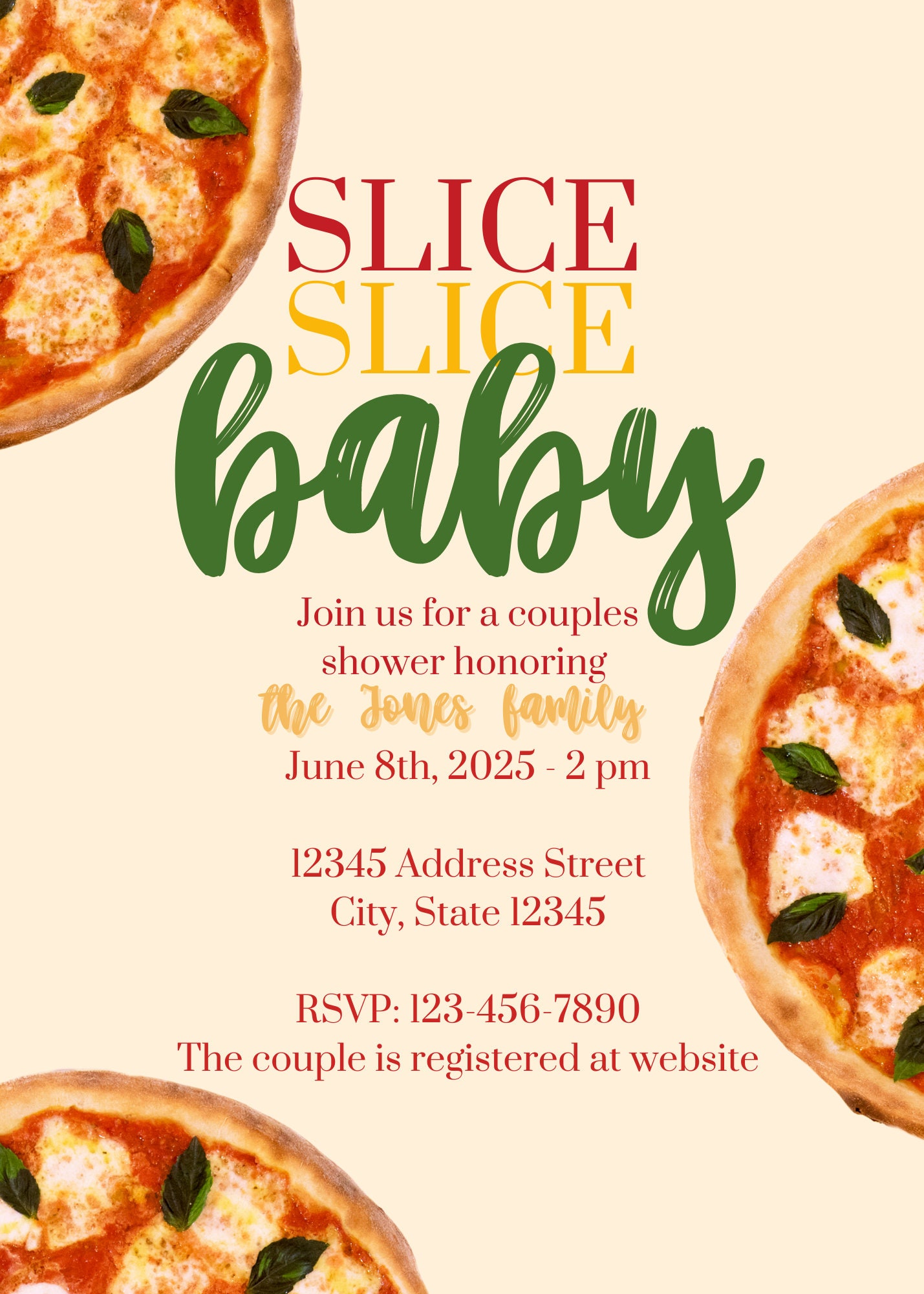 Pizza Themed Baby Shower Bundle - Canva Templates - Etsy